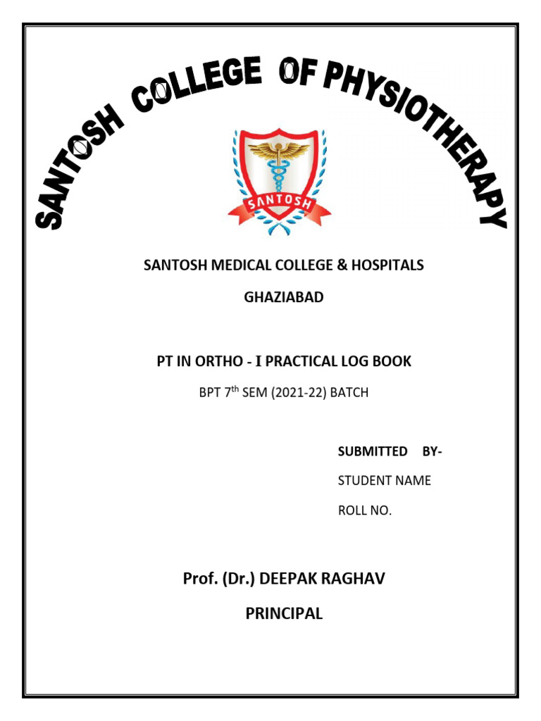 Log Book Front Page 7th Sem 2021-22 Ortho | PDF