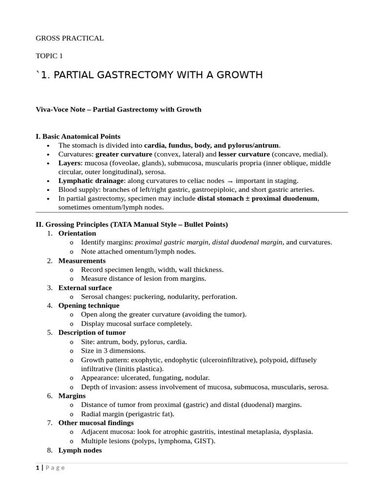 Partial Gastrectomy & Hemicolectomy Guide | PDF | Stomach | Medical ...