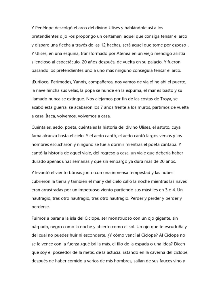 Ulises: El viaje de regreso a Ítaca | PDF | Odiseo | Religión Griega ...