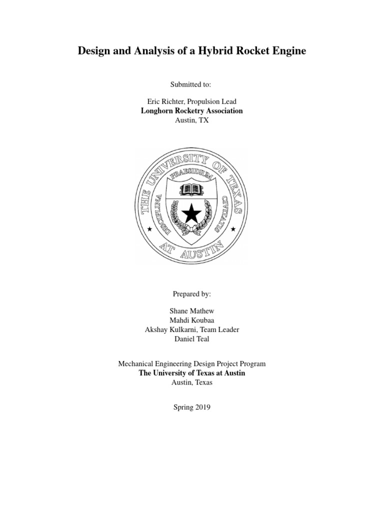 Hybrid Rocket Engine Design Analysis | PDF | Rocket Engine | Rocket