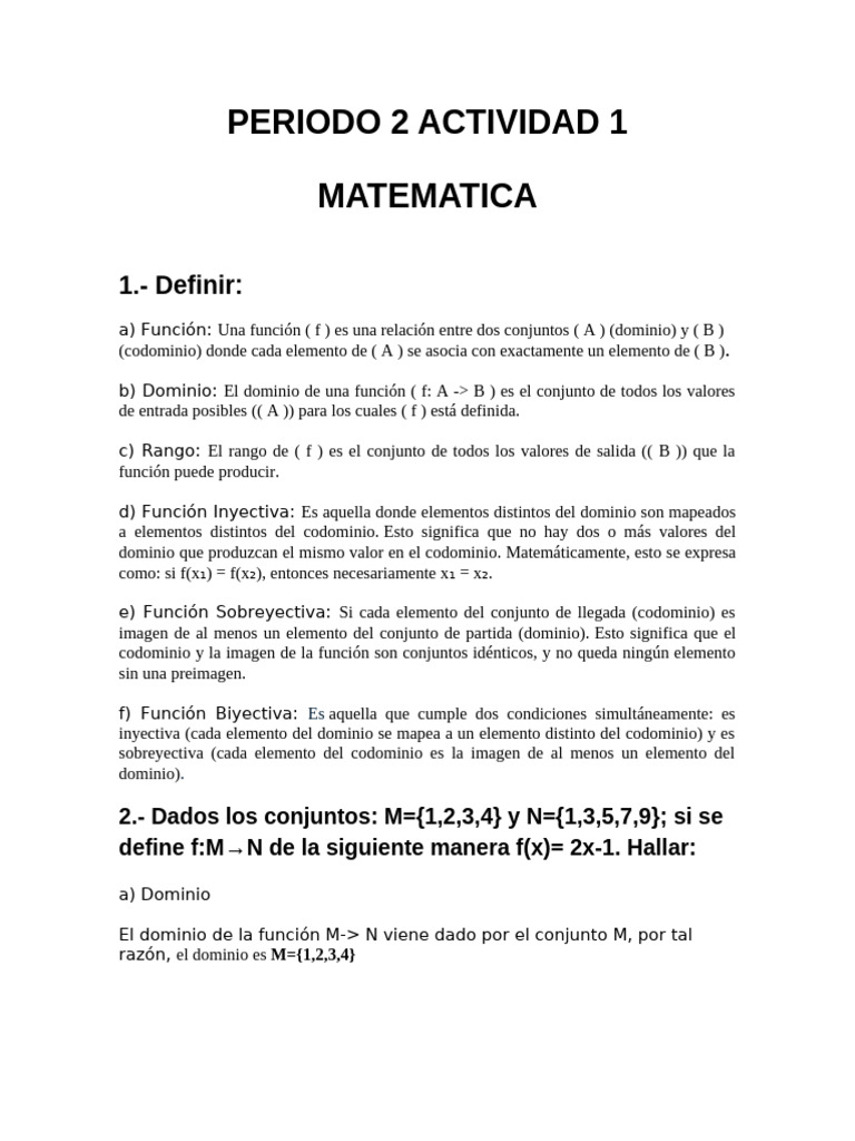 Periodo 2 Actividad 1 Matematica | PDF | Neurona | Sistema nervioso