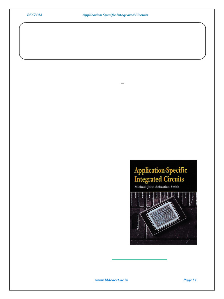 Application Specific Integrated Circuits ASIC BEC714A Note | PDF ...