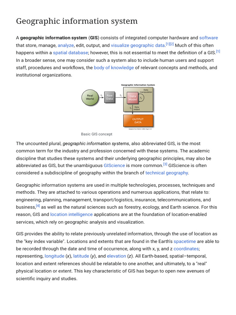 Overview of Geographic Information Systems | PDF | Geographic ...