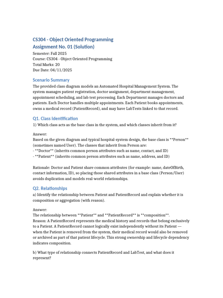 CS304 Assignment1 Solution | PDF | Medical Prescription