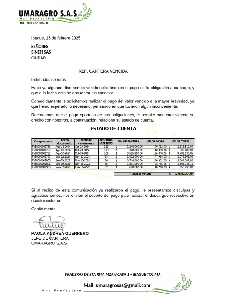 Cartera Vencida | PDF