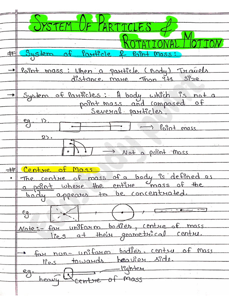 Systems of Particles and Rotational Motion (Edustudy Point) | PDF