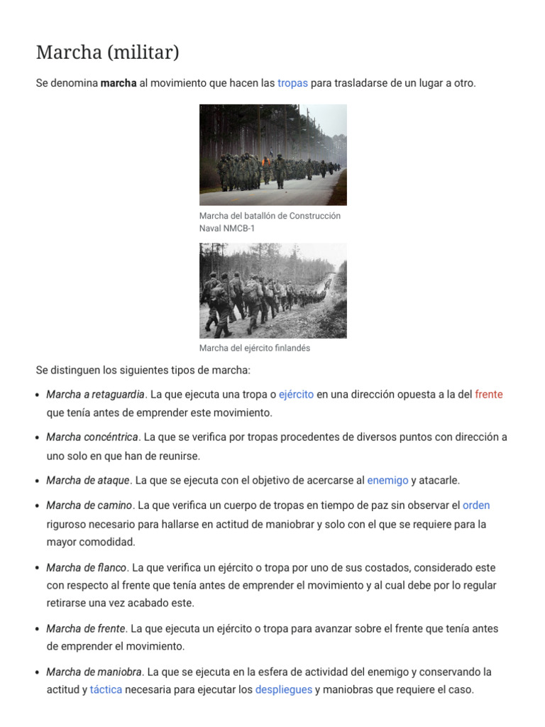 Marcha (Militar) - Wikipedia, La Enciclopedia Libre | PDF