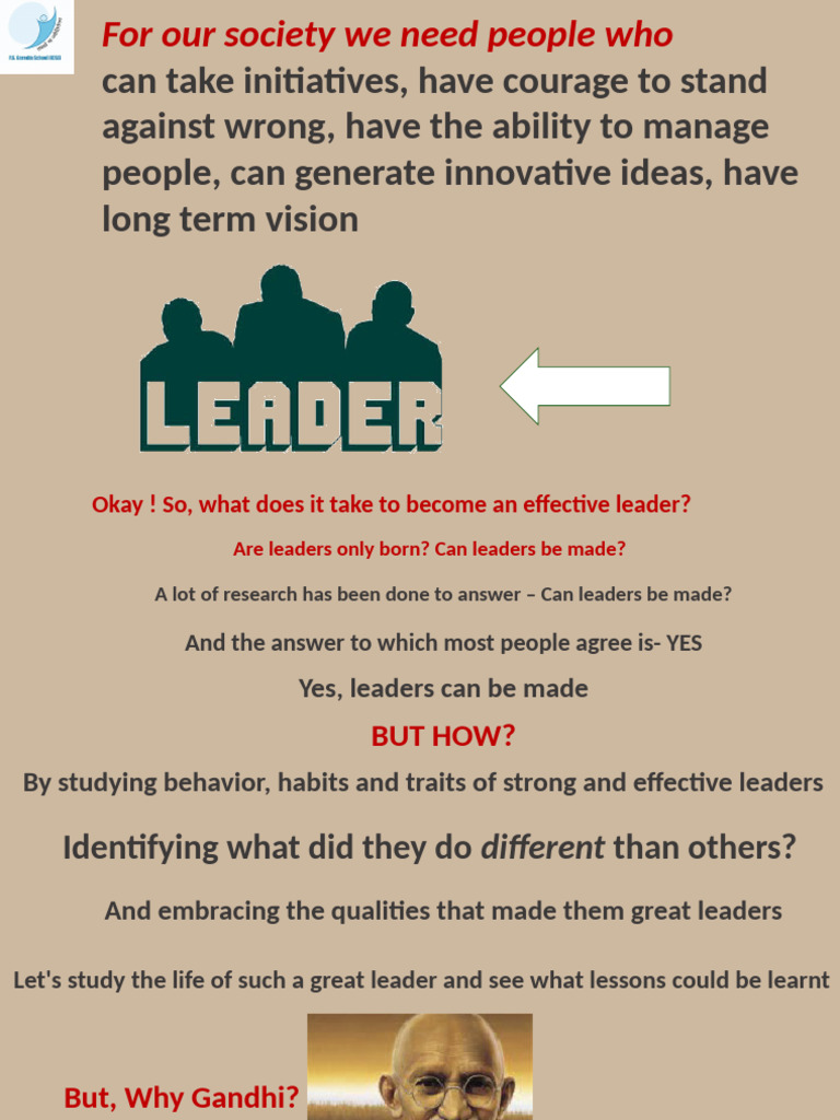 Leadership Lessons from Mahatma Gandhi | PDF | Mahatma Gandhi