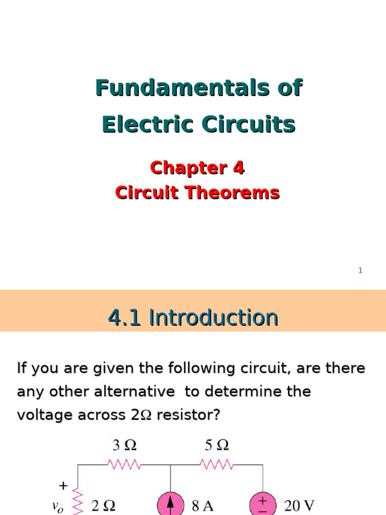 Circuit Theorems in Electric Circuits | PDF | Electrical Network ...