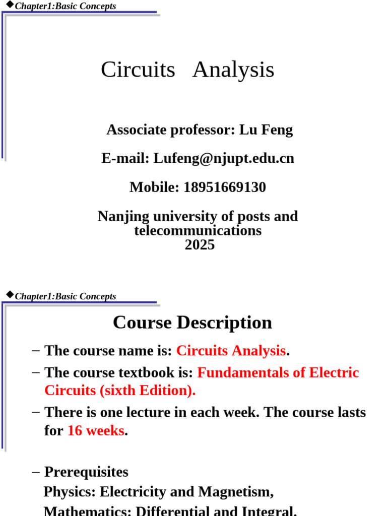 1basic Concepts2025 | PDF | Voltage | Electric Charge