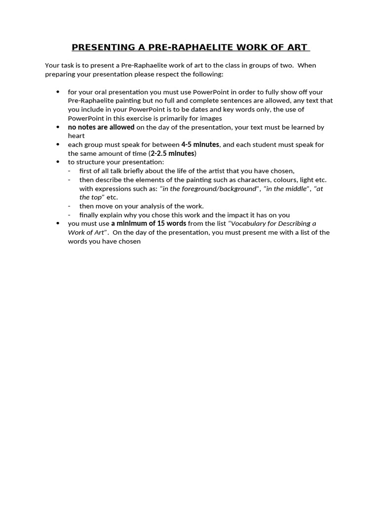 Presenting A Pre-Raphaelite Work of Art | PDF