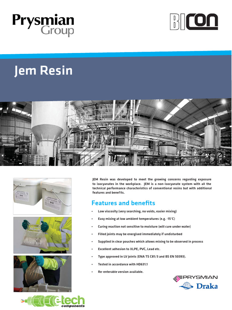 Jem Resin Cold Pour Compound | PDF | Chemical Substances | Materials