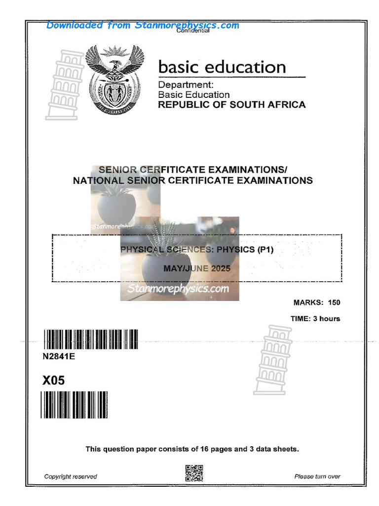 NSC Physical Sciences Grade 12 May June 2025 P1 and Memo | PDF