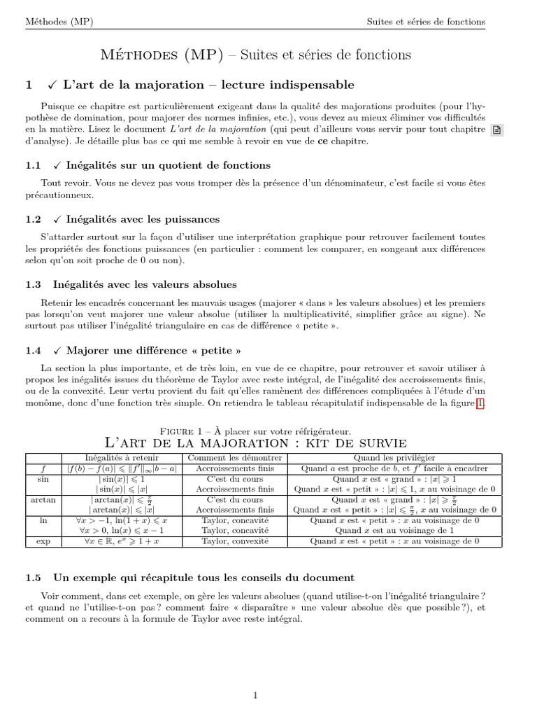 Majoration et convergence des fonctions | PDF | Limite (mathématiques ...