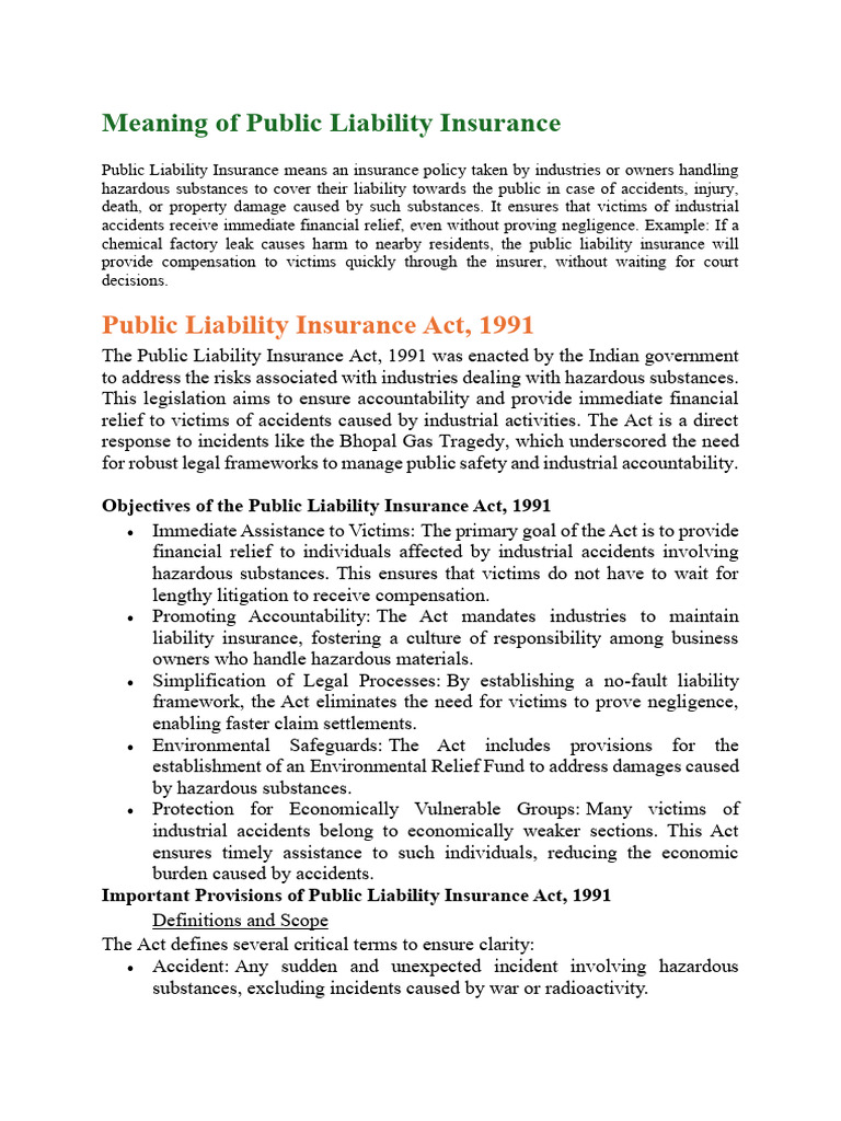 Environmental Relief Fund Overview | PDF | Insurance | Liability Insurance