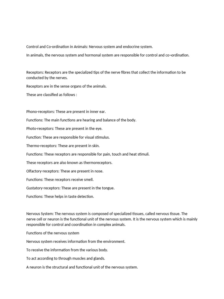 Biology Control &coordination | PDF | Neuron | Nerve