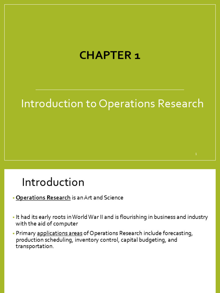 Introduction to Operations Research Concepts | PDF | Operations ...