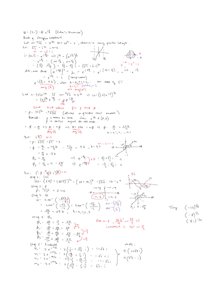 Roots of Complex Numbers | PDF