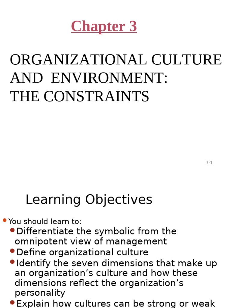 FOM - 3 - Organizational Culture and Environment | PDF | Organizational ...