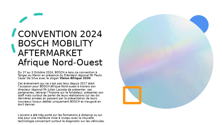 Convention Bosch 2024 : Vision Afrique 2030 | PDF