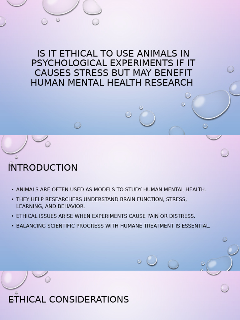 Ethical To Use Animals in Psychological | PDF