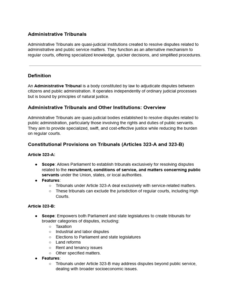 Administrative Tribunals | PDF | Tribunal | Jurisdiction