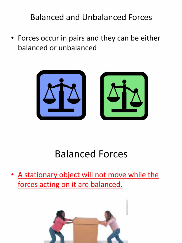 Balanced and Unbalanced Forces, Gravity and Air Resistence | PDF