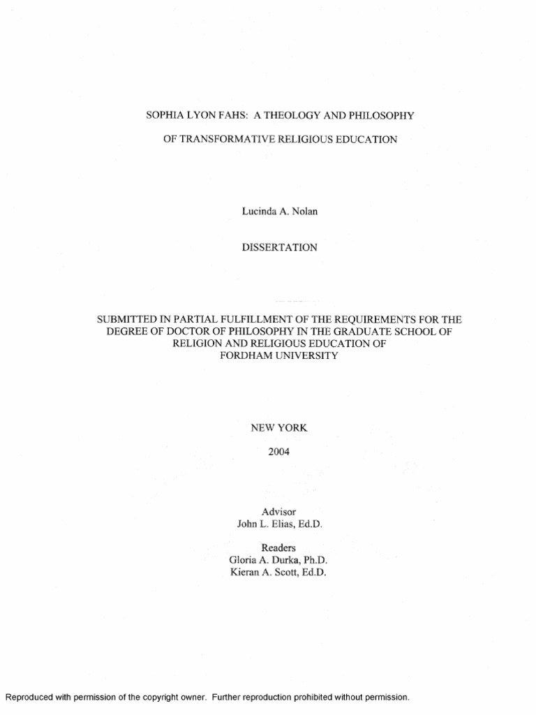 Sophia Lyon Fahs - A Theology and Philosophy of Transformative Religious Education | PDF ...