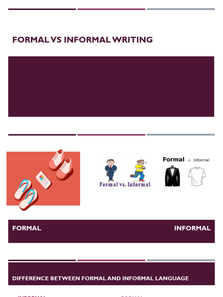 Formal Informal Writing SLIDE | PDF | Linguistic Typology | Language Mechanics