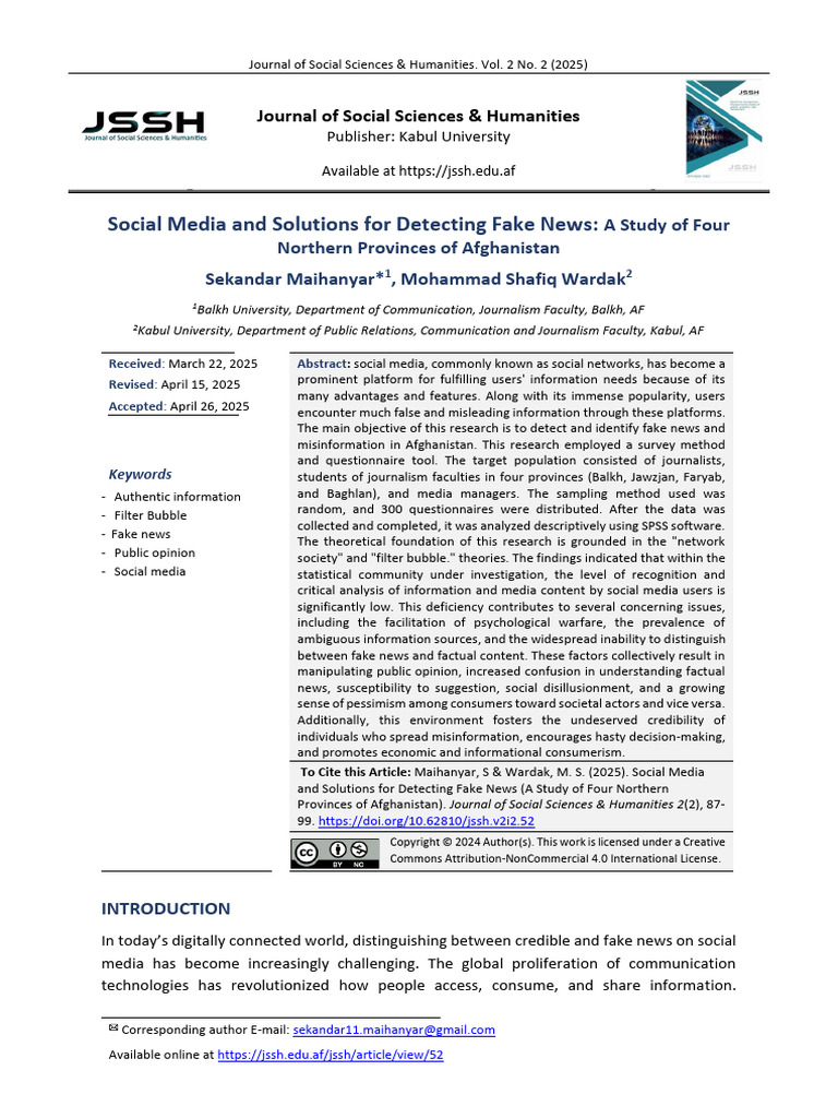 Social Media and Solutions For Detecting Fake News | PDF | Social Media ...