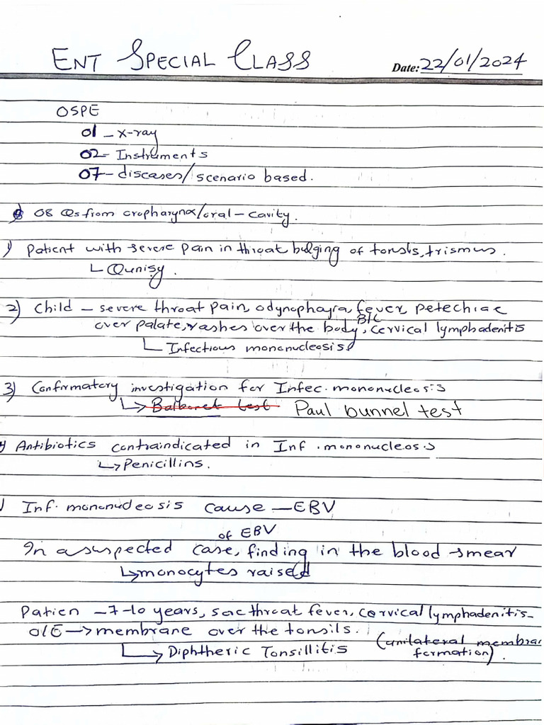 Ent Special Class 48 | PDF