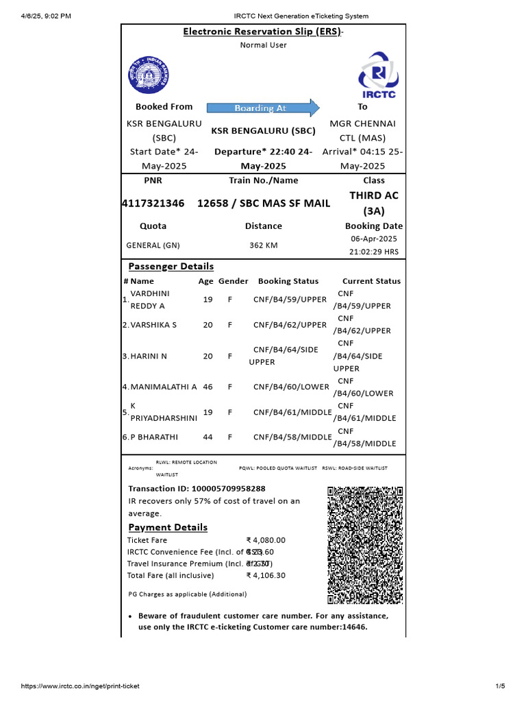 IRCTC Next Generation Eticketing System 1 Return | PDF | Identity Document
