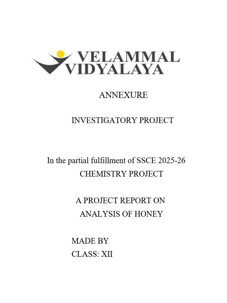 Honey Analysis Chemistry Project Report | PDF