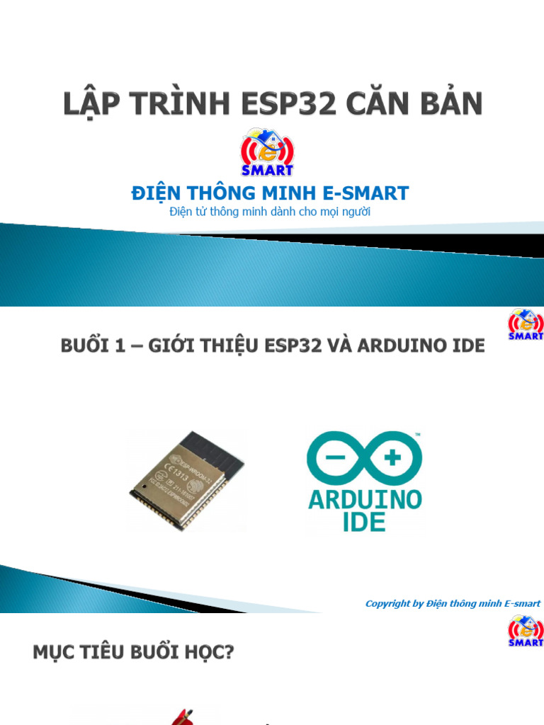Buoi 1 - Gioi Thieu Ve Esp32 - Cai Dat Phan Mem Lap Trinh Va Nap Code ...