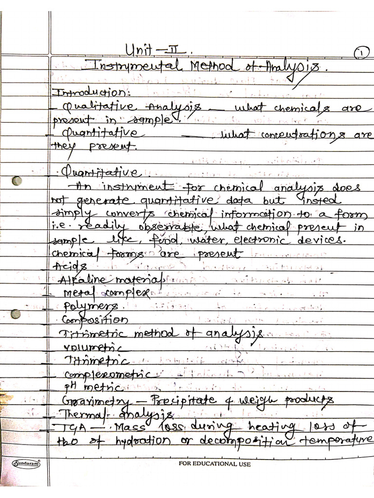 UNIT-2 - Instrumental Method of Analysis PDF | PDF
