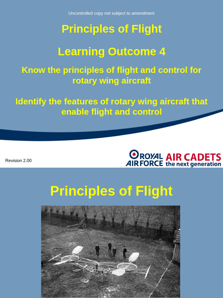 LO4 Know The Principles of Flight and Control For Rotary Wing Aircraft ...