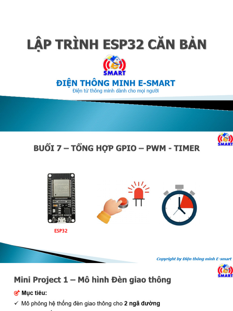 Buoi 7 - Tong Hop Gpio - Pwm - Timer | PDF