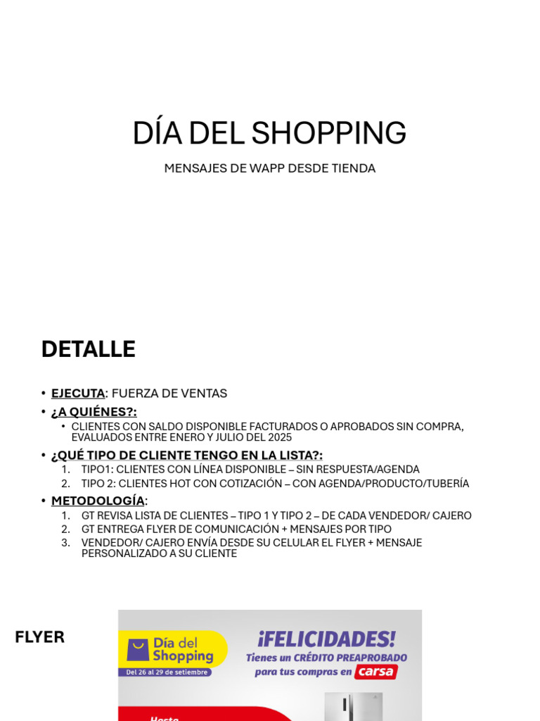 Mensajes Wapp - Lineas Disponibles - Dia Del Shopping | PDF