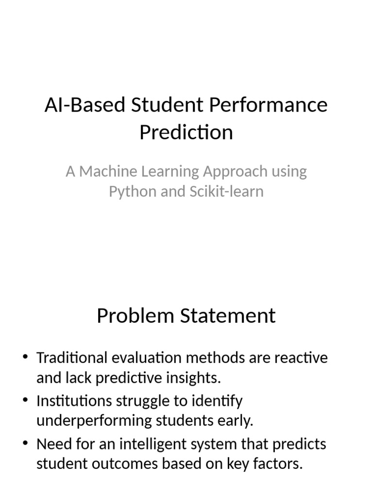 AI Student Performance Prediction Model | PDF