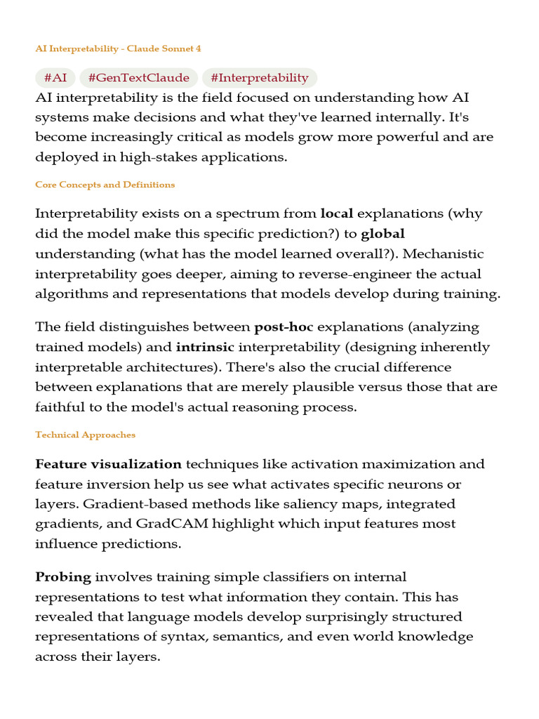 AI Interpretability - Claude Sonnet 4 | PDF | Artificial Intelligence ...