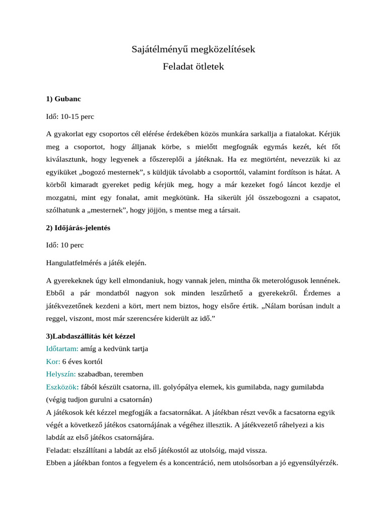 Jatek Otletek | PDF
