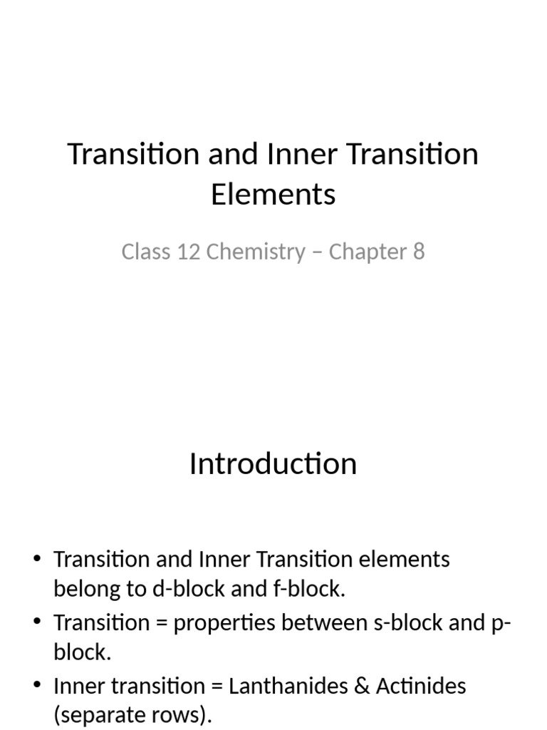 Transition Elements | PDF