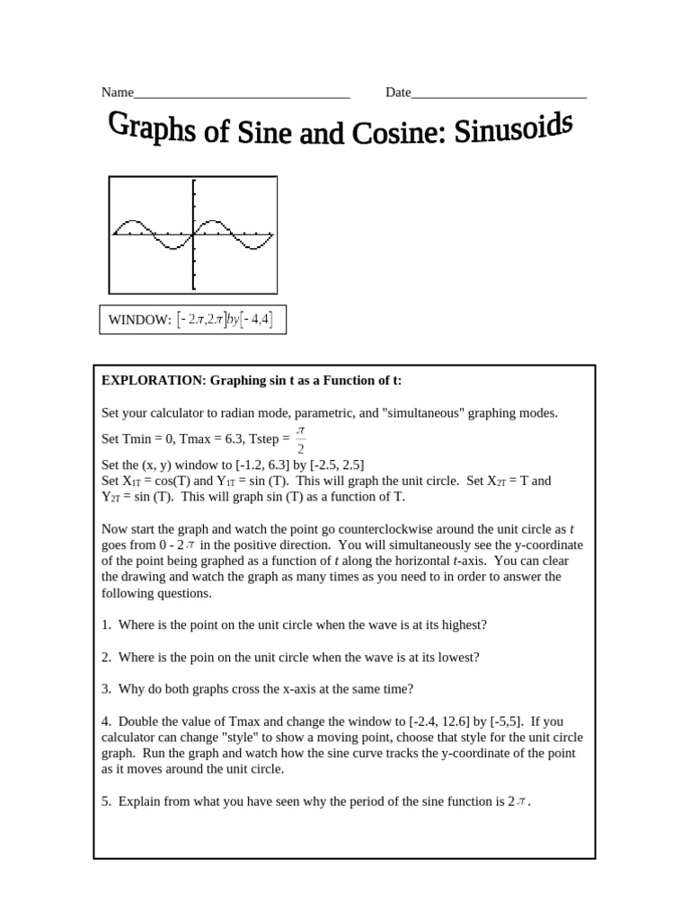 4.4 graphs of sine and cosine - sinusoids | PDF | Trigonometric ...