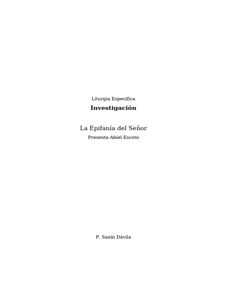 La Epifanía Del Señor, Investigación Por Abiel Escoto | PDF | Adoración ...