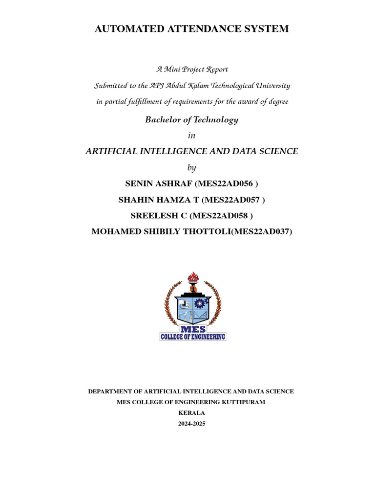 Automated Attendance System | PDF | Biometrics | Security