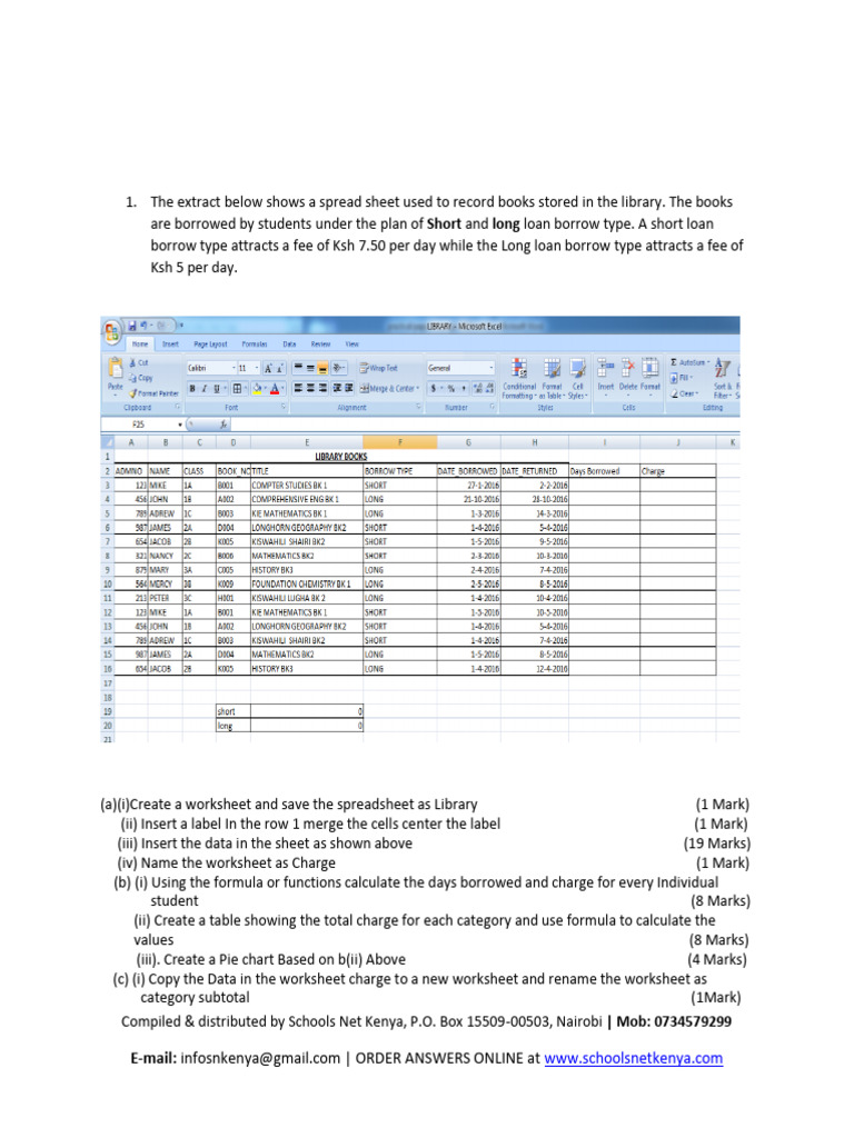 KCSE 2021 Computer Studies Paper 2 | PDF | Worksheet | Spreadsheet