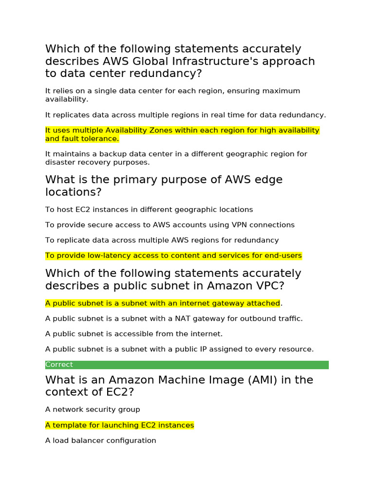 AWS KK Question an Answers | PDF | Amazon Web Services | Computer Network