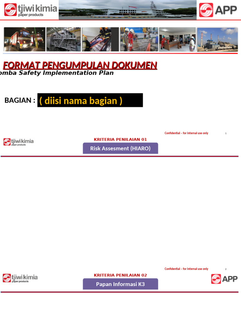 Dokumen Pengumpulan Lomba Safety Plan_nama bagian xxx | PDF