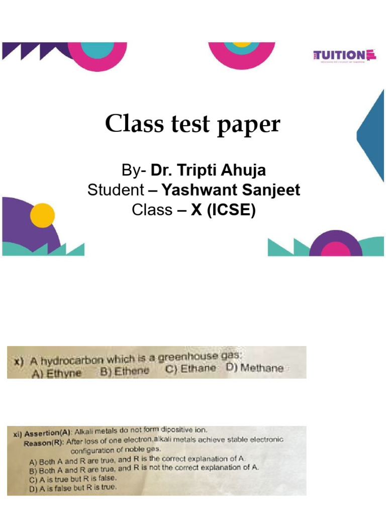 Class 01 - Test Paper - 14122024 | PDF