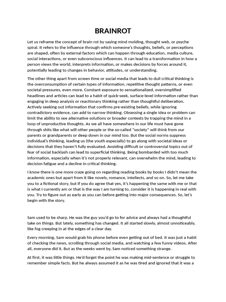 Brainrot 1 | PDF | Thought | Mind